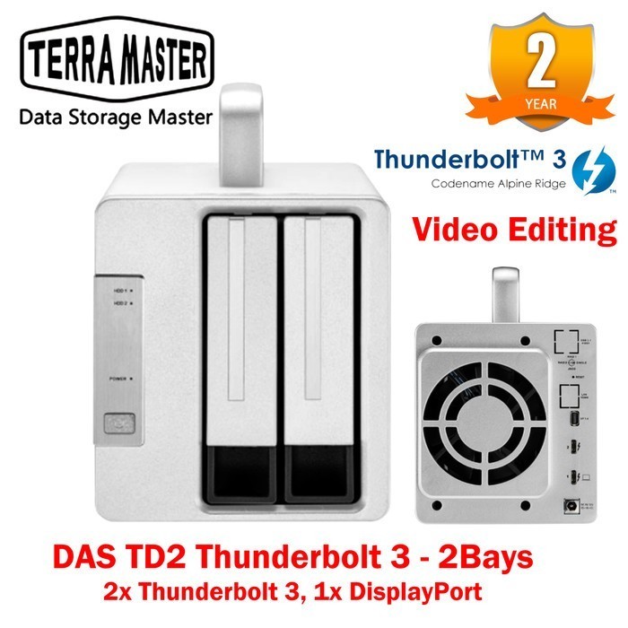 Jual TerraMaster TD2 Thunderbolt 3 - DAS 2 Bay | Shopee Indonesia