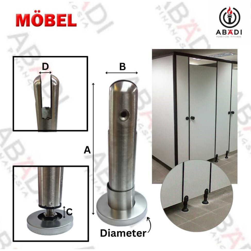 Jual Cubicle Toilet Leg Stainless Kaki Partisi Kayu Wc Kamar Mandi WC ...