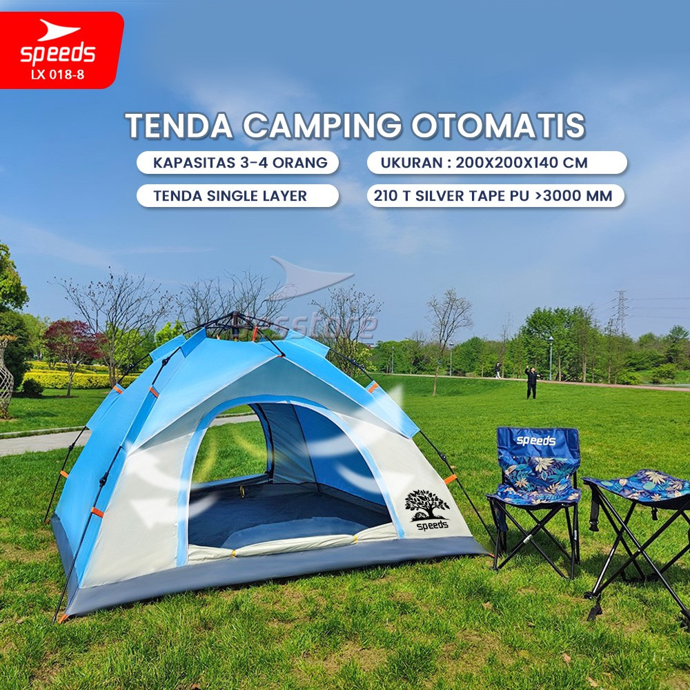 Jual SPEEDS Tenda Camping Kemah Otomatis 4-5 Orang Lipat Portable ...