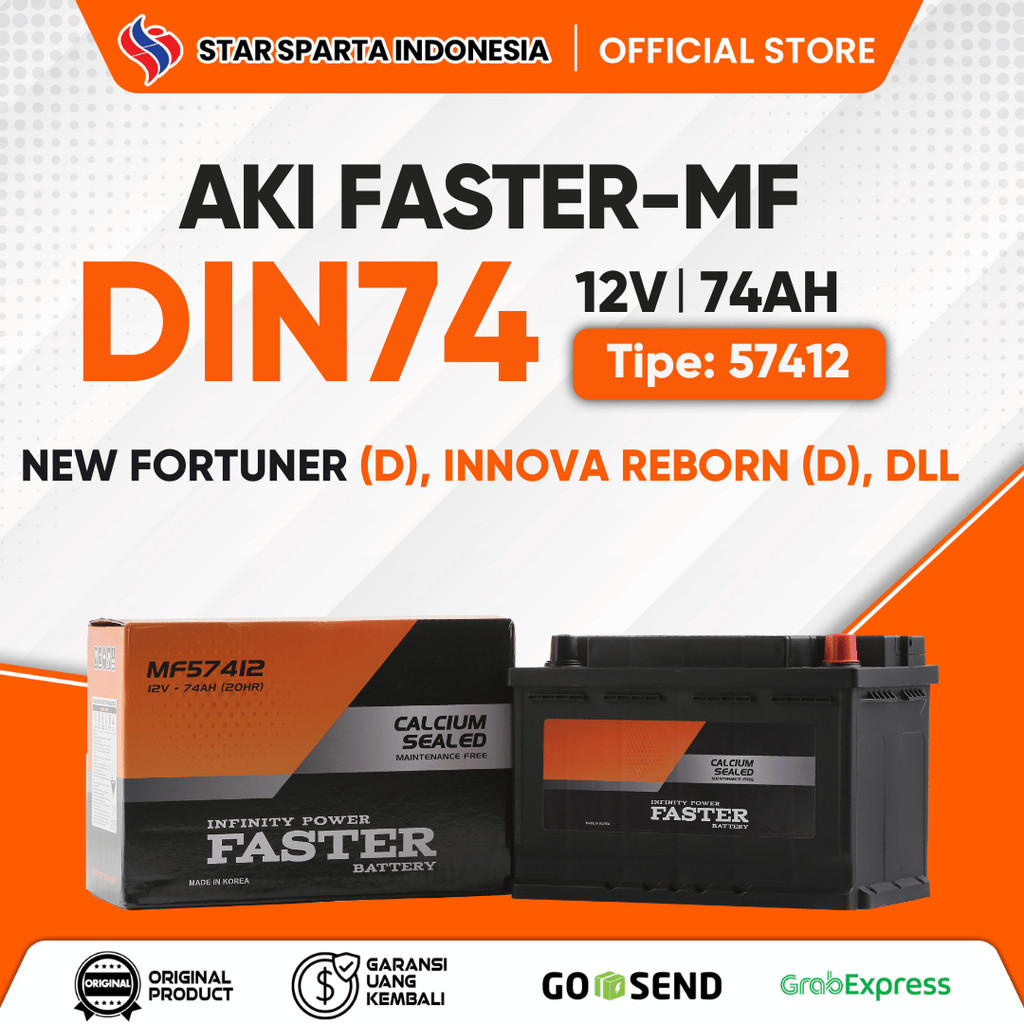 Jual Faster MF-Aki DIN 74 12V74Ah untuk New Fortuner (D), Innova Reborn ...