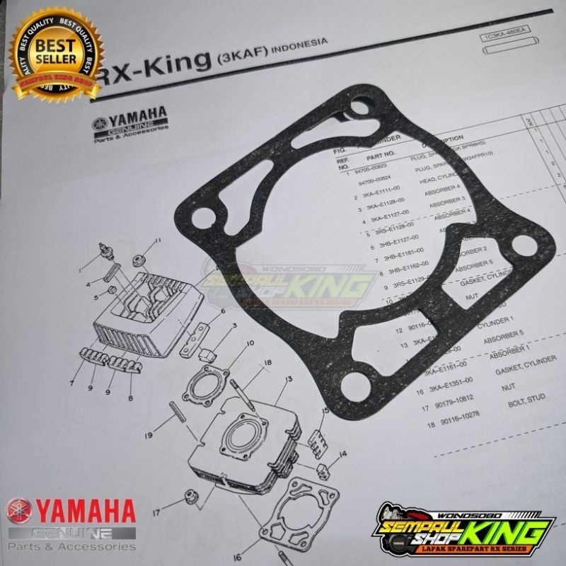 Jual Gasket paking packing blok buring boring rx king rxking rxs rxk ...