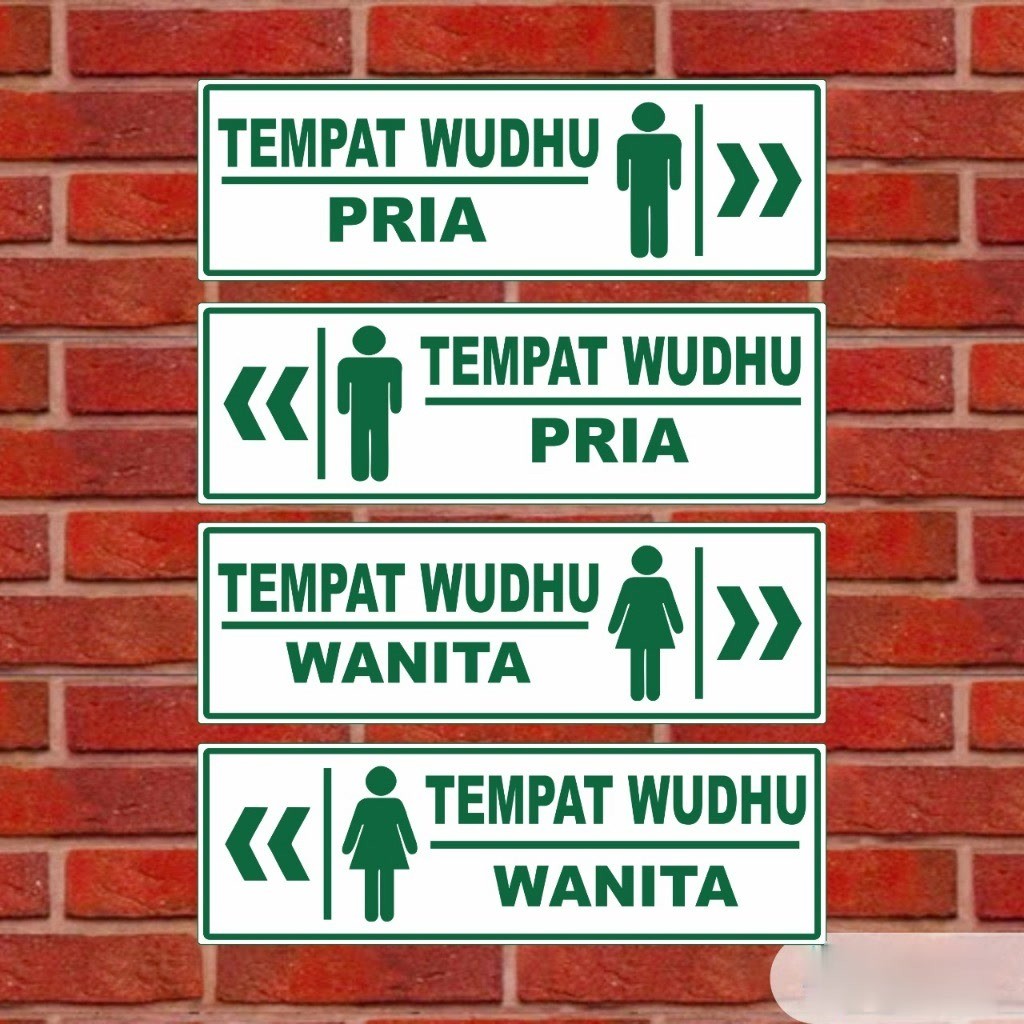 Jual Sign Akrilik Tempat Wudhu | Tempat Wudhu Pria Wanita Arah Kanan ...