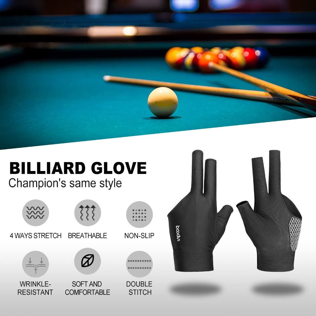 Jual Sarung Tangan Billiard / Hitam Polos / Glove Open Finger /Billiard Gloves / Left Hand ...