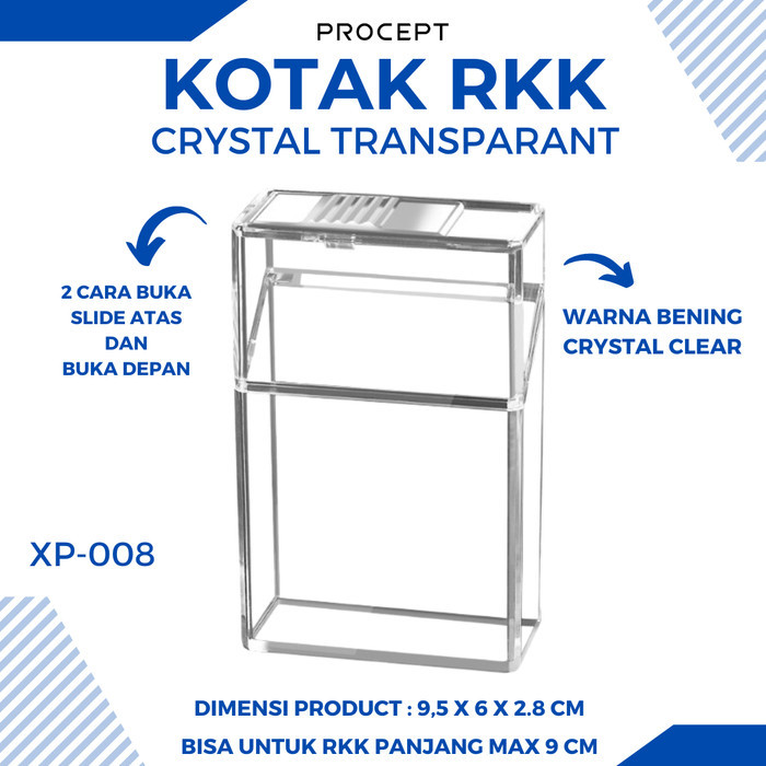 Jual ProCept Kotak Rokok Crystal Bening Transparant Premium Slide Atas ...