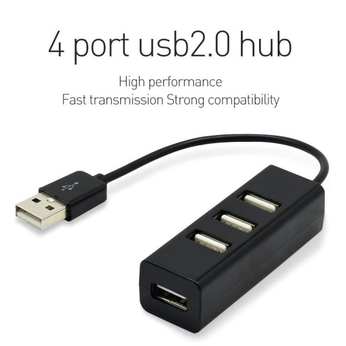 Jual 4 Port USB HUB Mini USB Spliter Hub Adapter Black High Speed Hub ...