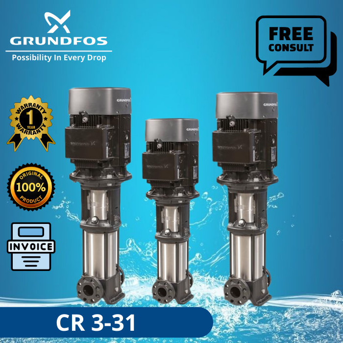 Jual Mesin Pompa Air Grundfos CR 3-31 Vertical Multi Stage | Shopee ...