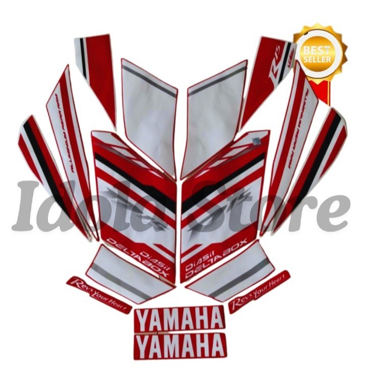 Jual STIKER STRIPING R15 2014 MERAH PUTIH FULL STIKER LIS BODY MOTOR ...