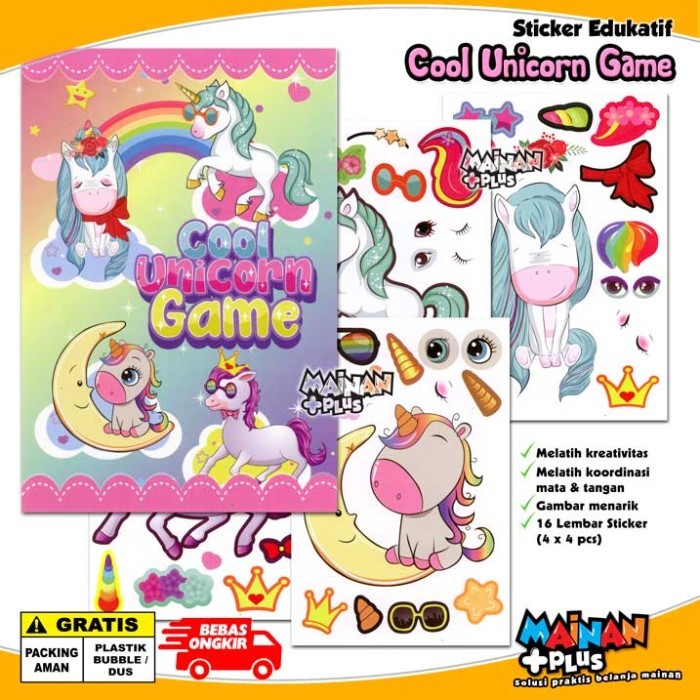 Jual Mainan Sticker Anak Edukatif Cool Unicorn Game | Shopee Indonesia