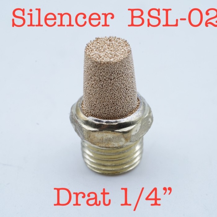 Jual BSL-2 BSL02 Drat 1/4" Silencer Fitting Kerucut Moncong Kuningan Pneumatic Male Thread ...