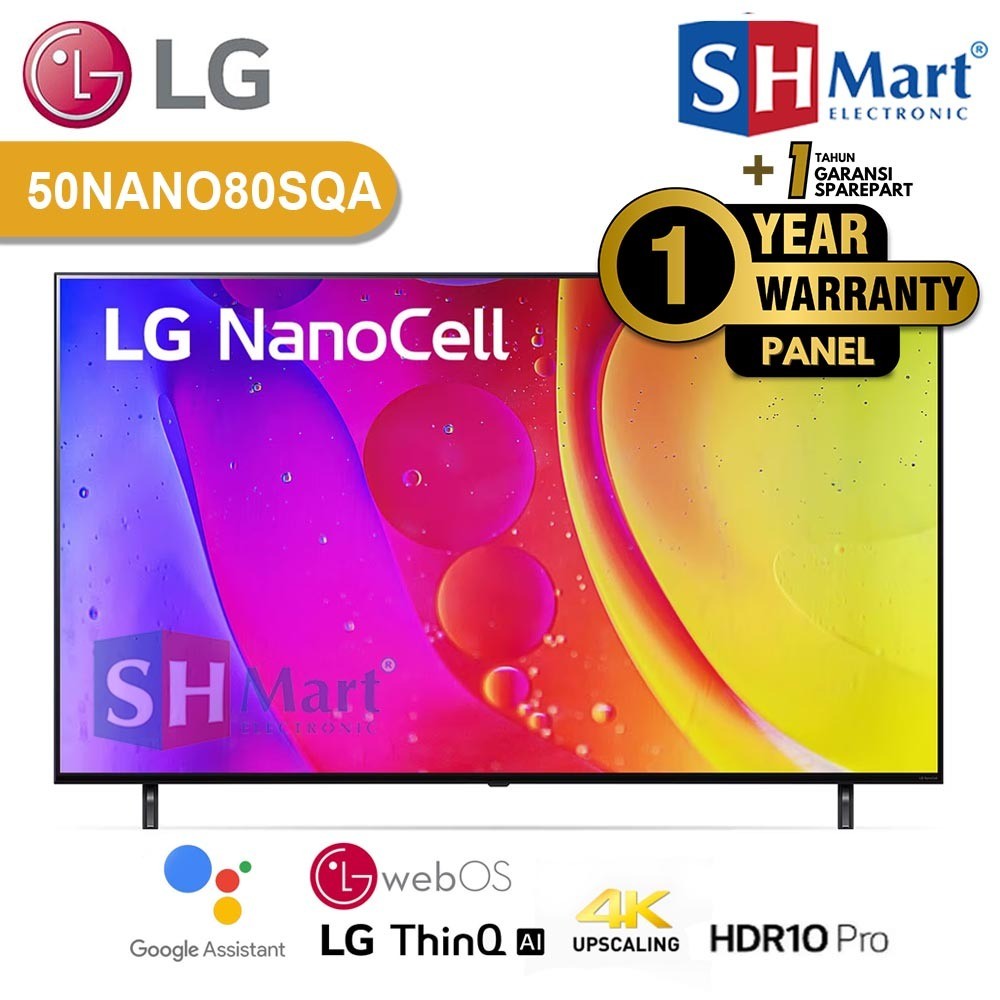 Jual SMART TV LG 50 INCH NANO CELL TV 50NANO80SQA UHD 4K HDR NEW 2022 GARANSI RESMI (MEDAN ...