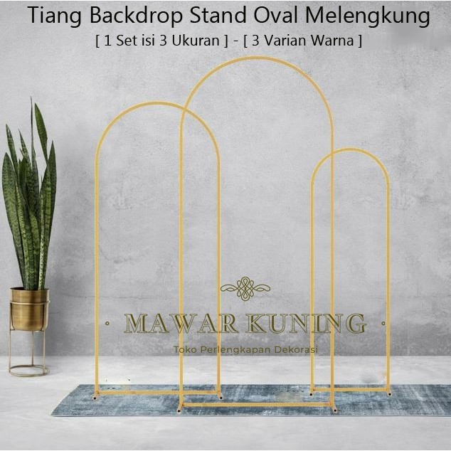 Jual [ 1 Set isi 3 Ukuran ] Tiang Backdrop Stand Oval Melengkung ...