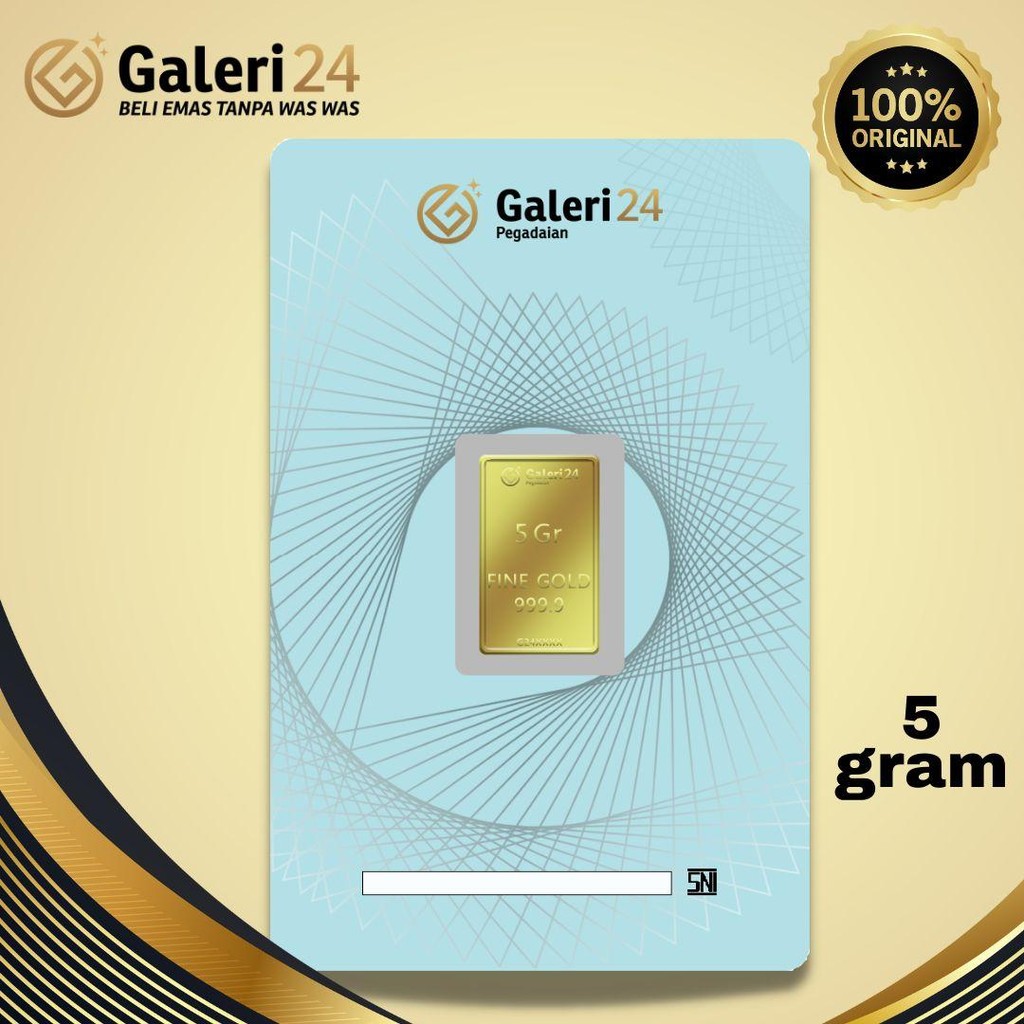 Jual Emas Batangan Galeri 24 5 GRAM - Emas Galeri 24 | Shopee Indonesia