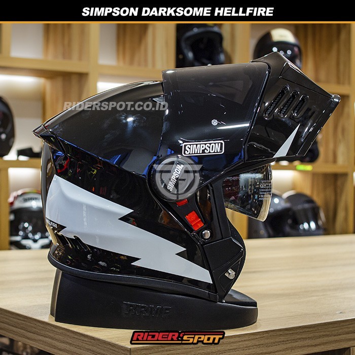Jual Helm Motor SIMPSON Darksome Hellfire Modular Helmet Original USA ...