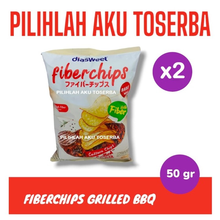 Jual diasweet FIBERCHIPS GRILLED BBQ 50 Gr Keripik Singkong Tinggi Serat - ( HARGA 2 PCS ...