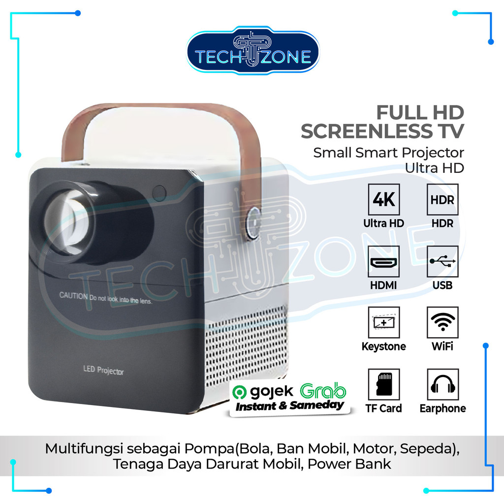 Jual Proyektor Android Smart Projector UltraHD 4K 1024 Screenless TV ...