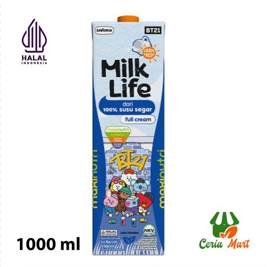 Jual Susu Milk Life 1 Liter Milklife 1000 ml Full Cream Plain 100 ...