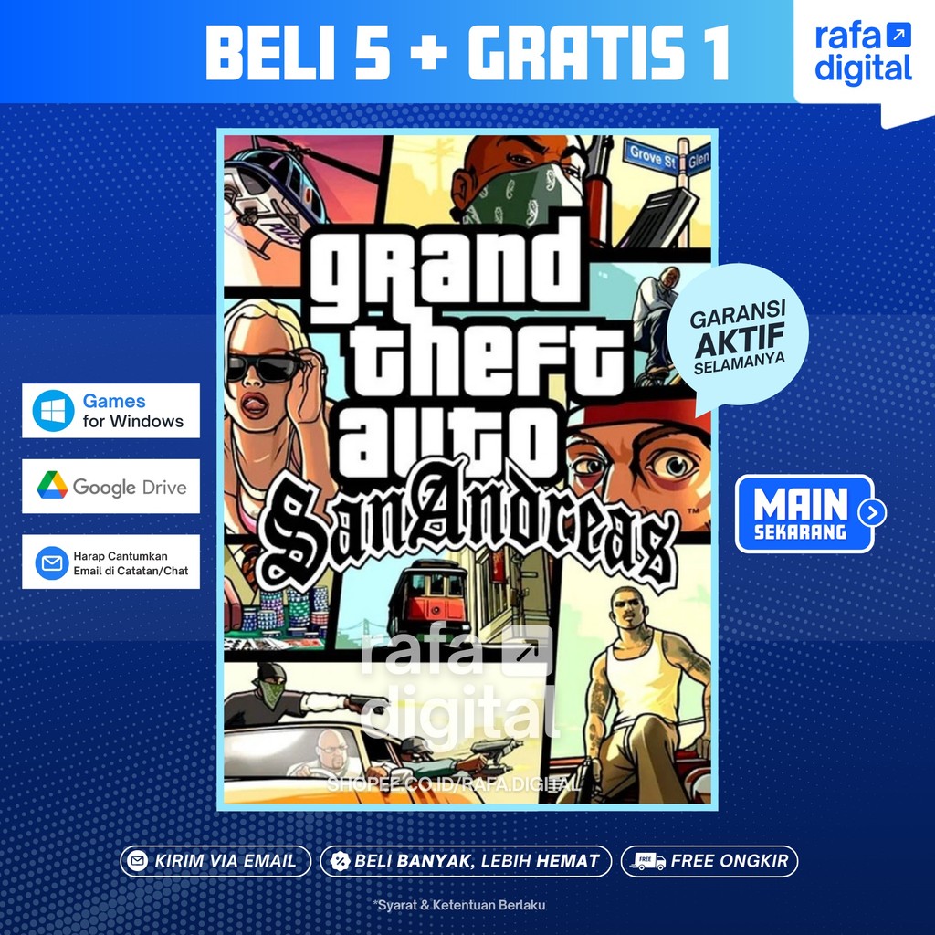 Jual Grand Theft Auto San Andreas (GTA SA) | Game PC - Laptop | Shopee ...