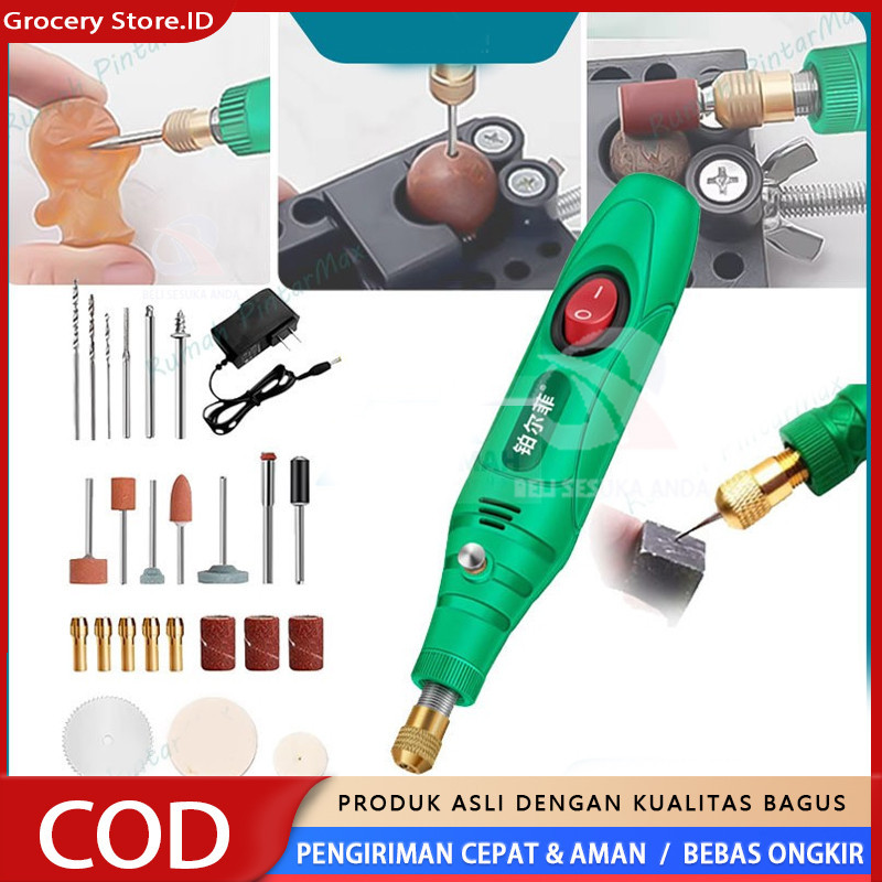 Jual Bor Mini 12V DC 15000 RPM Mini Drill Electric Engraver Grinder ...