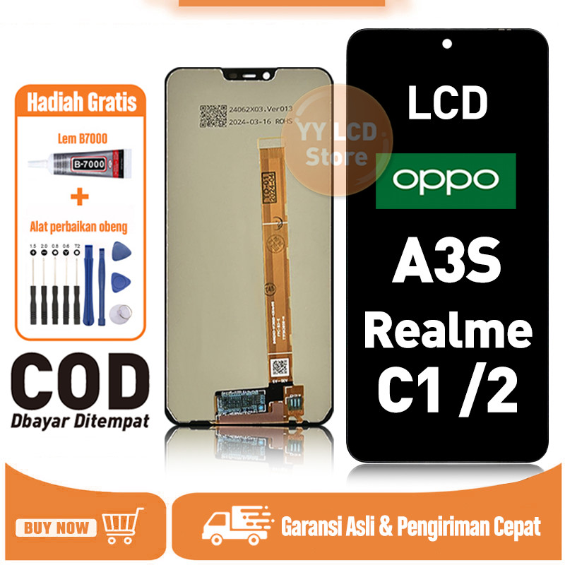 Jual 【ORIGINAL】LCD FOR OPPO A3S Realme C1 Realme 2 COD TOUCHSCREEN Fullset Crown Murah ...