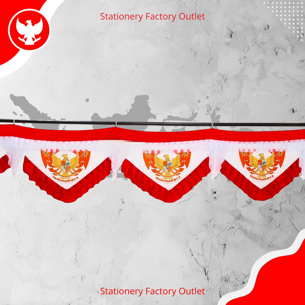 Jual Bendera Background Merah Putih Segitiga 5 Gelombang - Merah Putih ...
