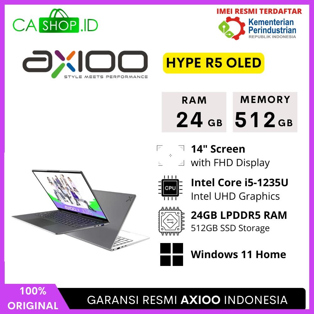 Jual Axioo Hype R5 OLED RAM 24GB 512GB Notebook Intel Windows 11 New ...