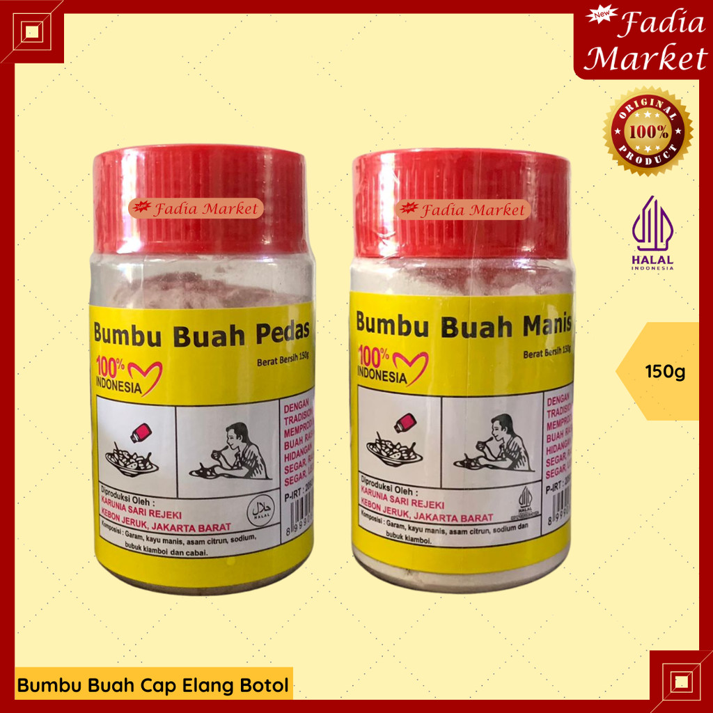 Jual Bumbu Garam Buah Bubuk Kiamboy Kiamoy Manis Pedas Botol Cap Elang ...