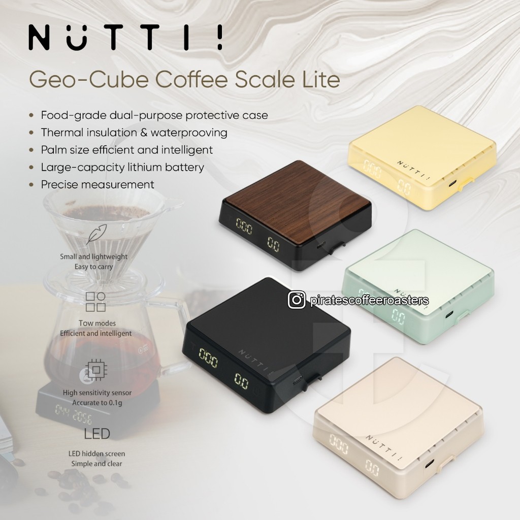 Jual Nuttii Geo Cube Lite Digital Coffee Scale with Timer USB Type-C ...