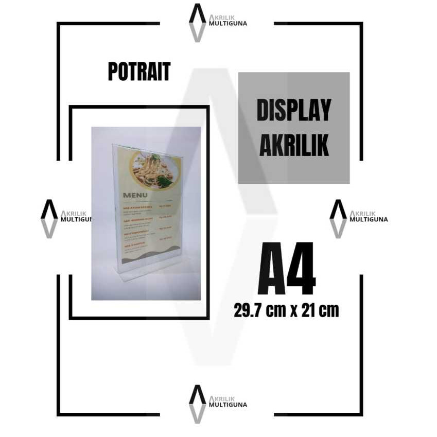 Jual Tempat Brosur Display Menu Standing Akrilik Acrylic Menu/Qris ...