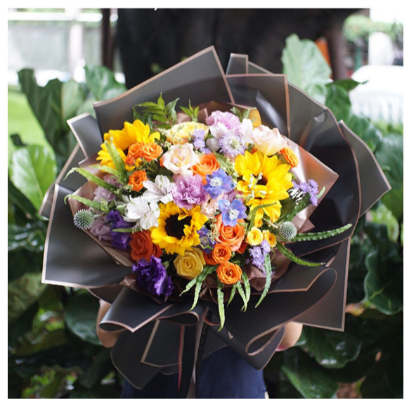 Jual SKY Rose Paper - Flower Wrapping Paper Varian List Gold Emas ...