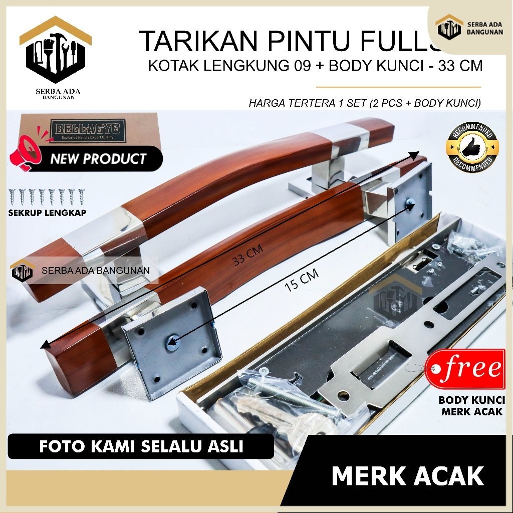 Jual SAB HANDLE PINTU RUMAH 33 CM STAINLESS ANTI KARAT MEWAH MINIMALIS ...