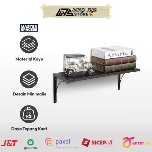 Jual Ace Masterspace 120X20X1.8 cm Rak Dinding Kayu - Hitam/Cokelat ...