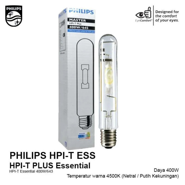 Jual PHILIPS HPI-T HPIT ESSENTIAL 400W 400 Watt E40 Lampu Metal Halide ...