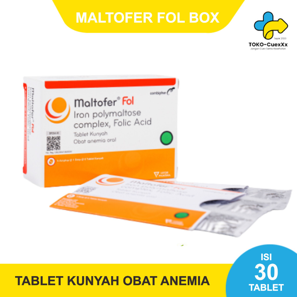 Jual Maltofer Fol 1 Box Isi 30 Tablet Kunyah Obat Anemia | Shopee Indonesia