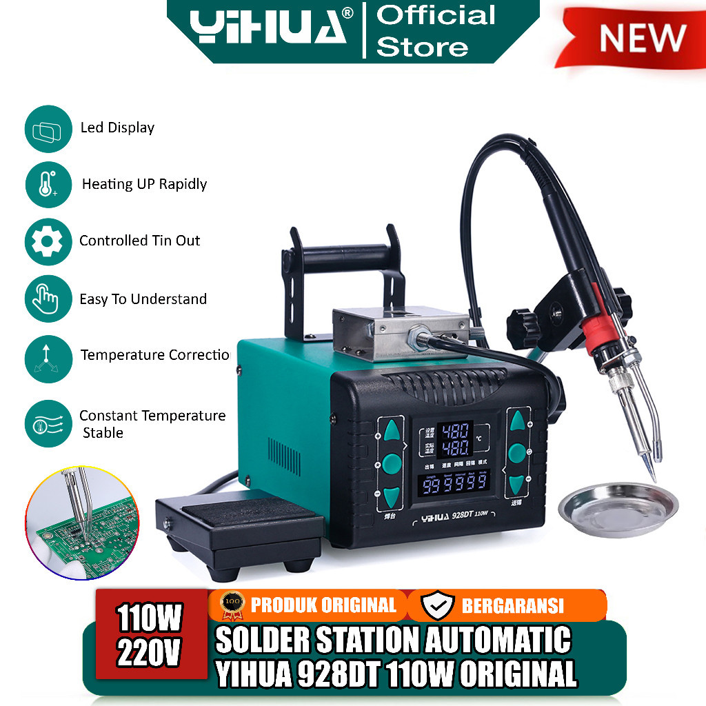 Jual Yihua 928DT Solder Station Automatic 110Watt Soldering Iron Digital Original | Shopee Indonesia
