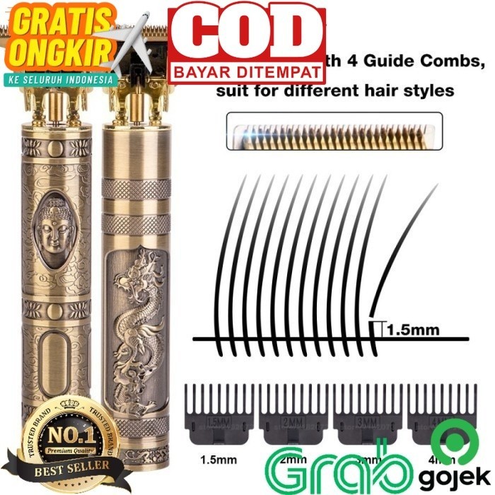 Jual alat mesin cukur rambut elektrik Vintage T9 dragon hair clipper - Naga DM | Shopee Indonesia