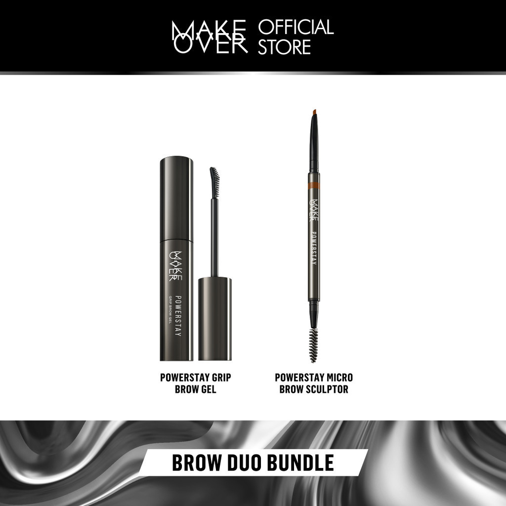 Jual Make Over Duo Brow Bundle: Powerstay Grip Brow Gel + Micro Brow ...