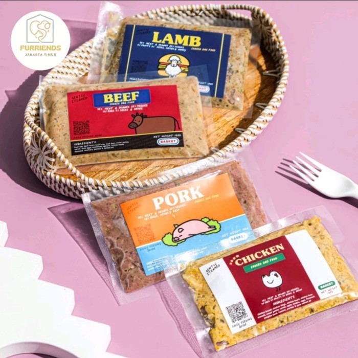 Jual BARKET Cooked Dog food 4 Flavour Trial Bundle Pack / Paket Coba 4 ...