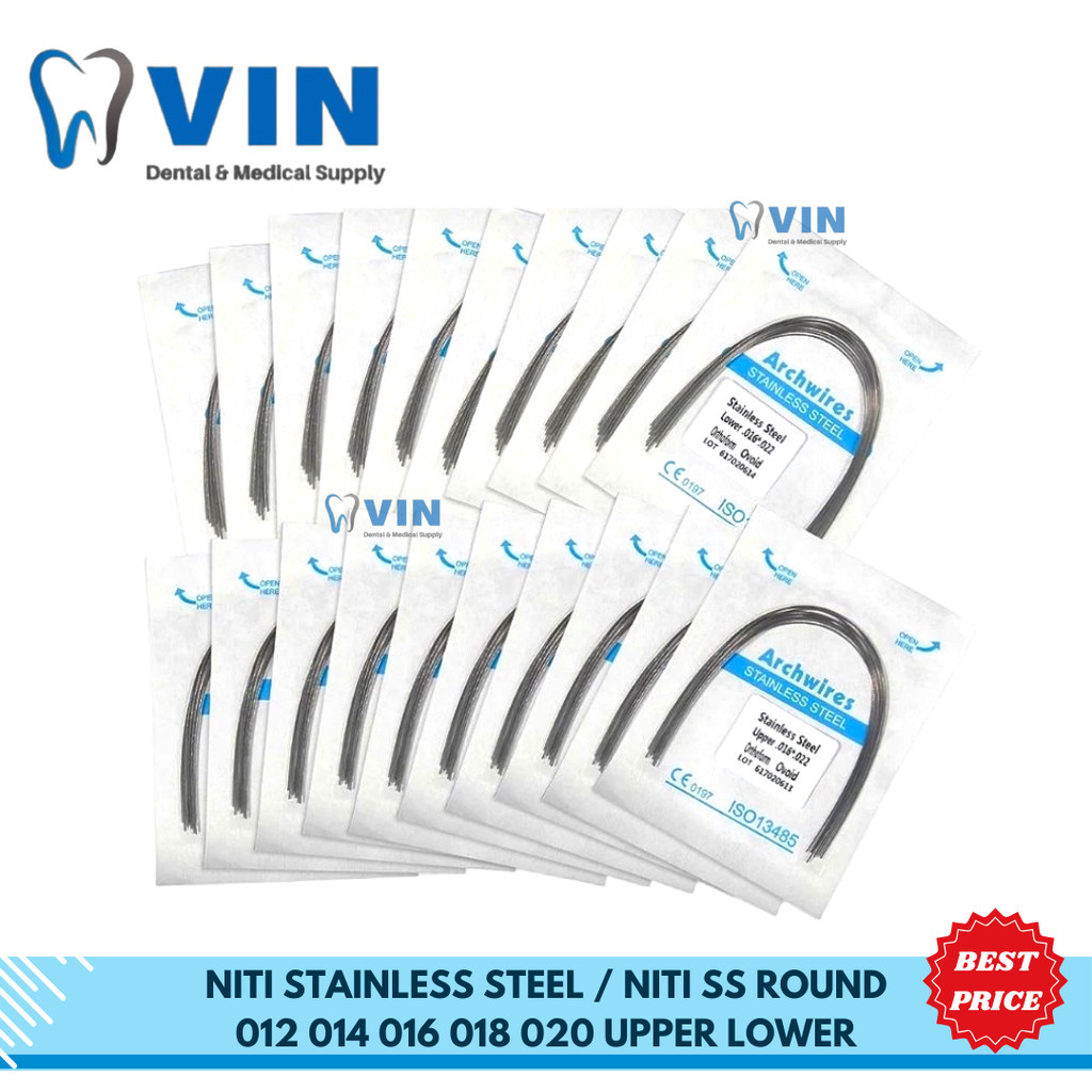 Jual Niti stainless steel round / niti ss / kawat gigi behel dental ...
