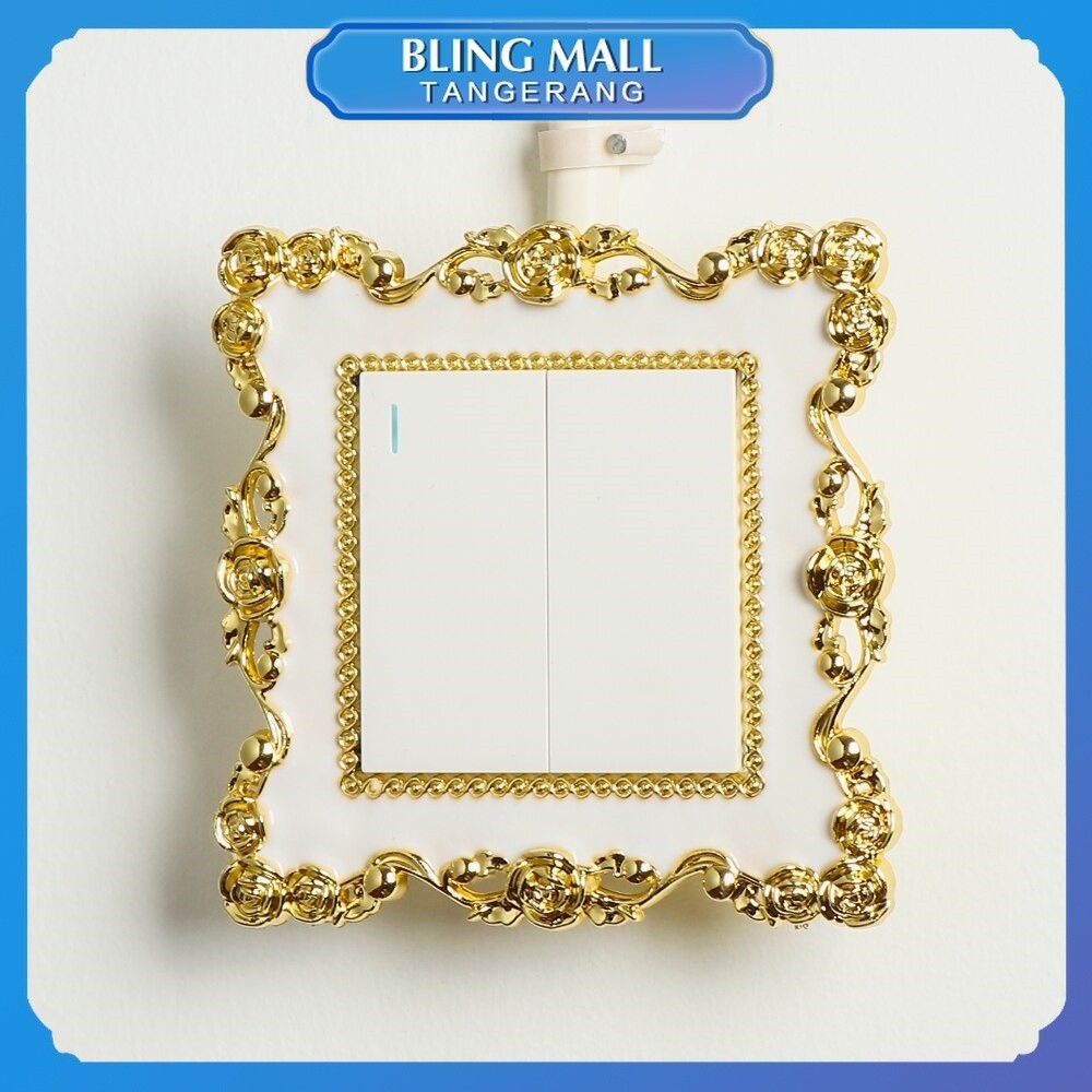 Jual Frame Saklar Lampu Plastik Frame Saklar Stiker Lampu warna Gold ...