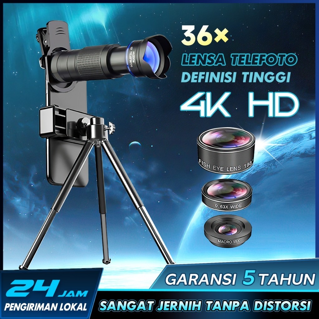 Jual Apexel Lensa 36X Zoom Lens Kamera Tele Zoom HP Universal Handphone ...