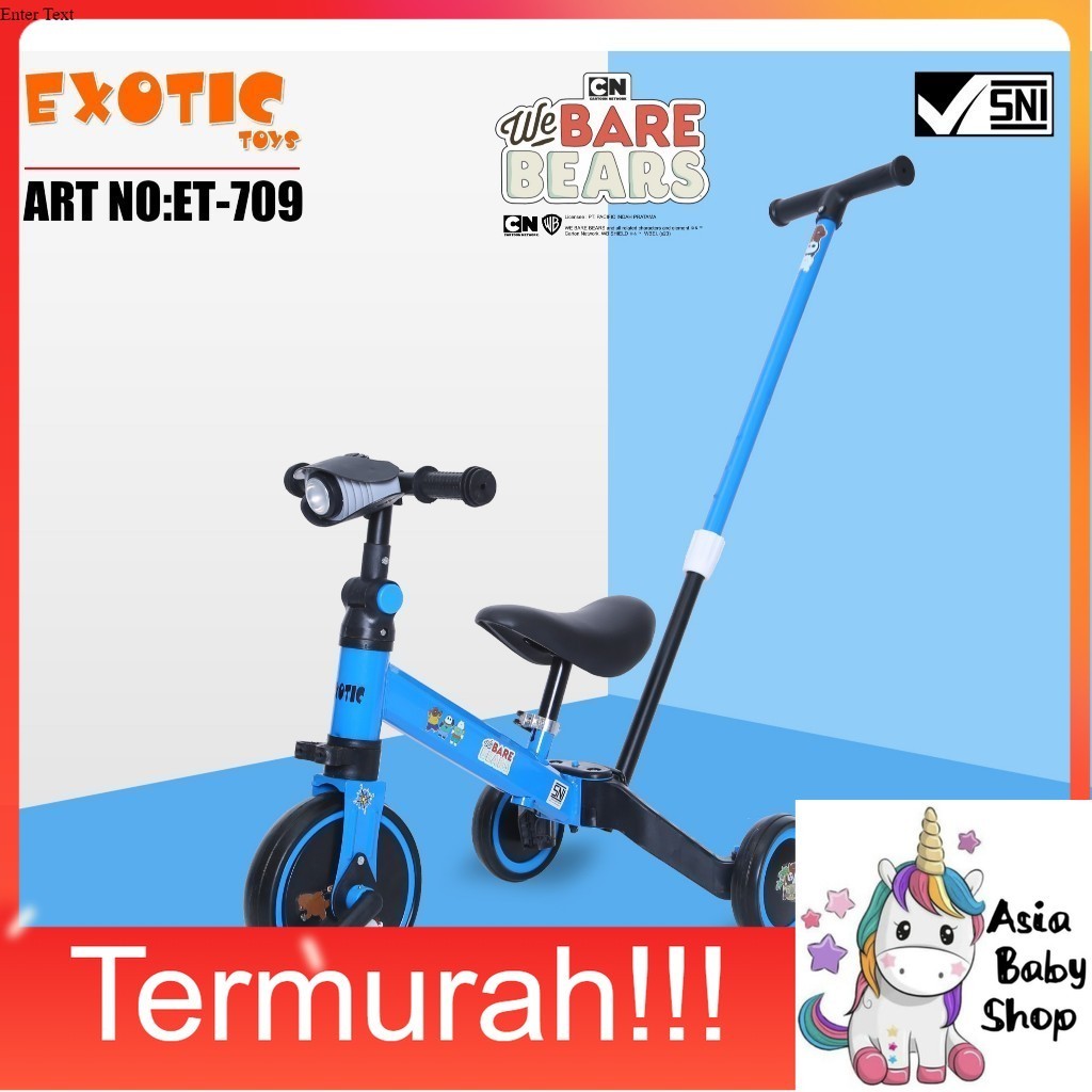 Jual Sepeda Balance Bike Exotic ET 709 4 in 1 Sepeda Anak Roda Tiga Dorongan Sepeda Keseimbangan ...