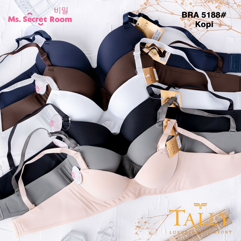 Jual TALLY 5188 BRA SEAMLESS | CUP B | 1/2 CUP | TANPA KAWAT | BUSA TEBAL | PUSH UP | SIZE 34-40 ...