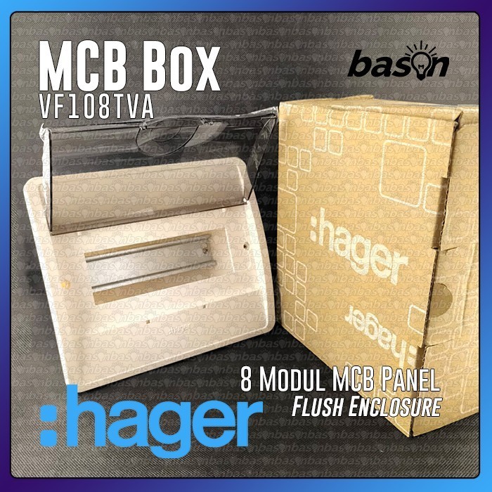Jual HAGER VF108TVA MCB Box Inbow Flush Mounted - 8 Group MCB Panel ...