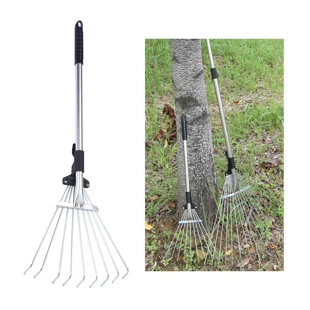 Jual Garden Rake Telescoping for Flower Beds Gardening Lawns Practical ...