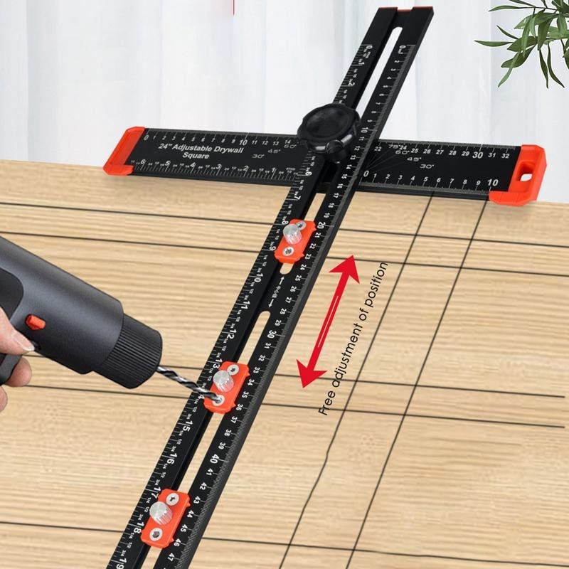 Jual T-square Ruler 2-in-1 Drilling Positioning Ruler Cabinet Hardware ...