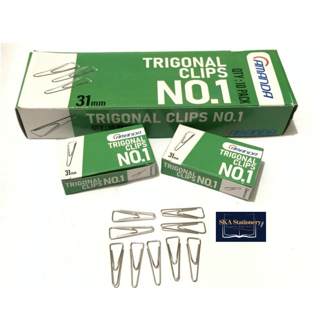 Jual Penjepit Kertas/Paper Clip/Trigonal Clip Besar No1 31mm Amanda ...