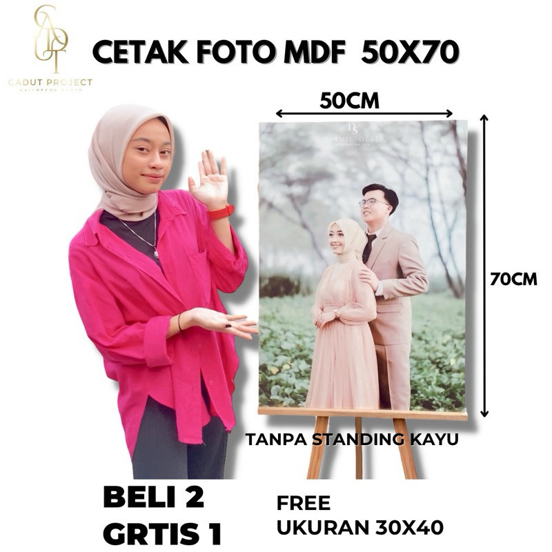 Jual HJ21M CETAK FOTO MDF 50x70 / wedding sign / cetak foto keluarga ...
