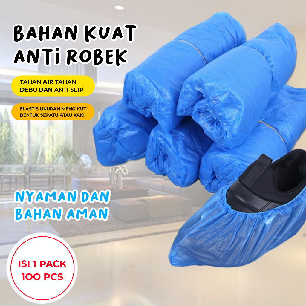 Jual Sarung Sepatu Plastik Shoes Cover APD Pelindung Sepatu Anti Air ...