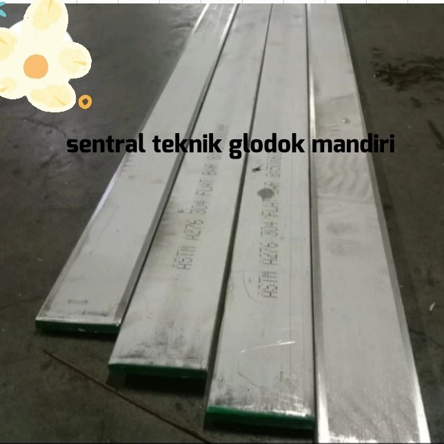 Jual plat strip SS stainless 304 tebal 4mm x 50mm x 500mm steinlis ...