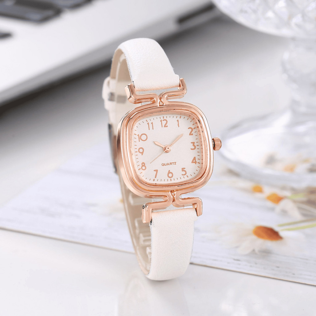 Jual J208 Jam Tangan Wanita Model Petak Jam Analog Quartz Jam Tangan ...